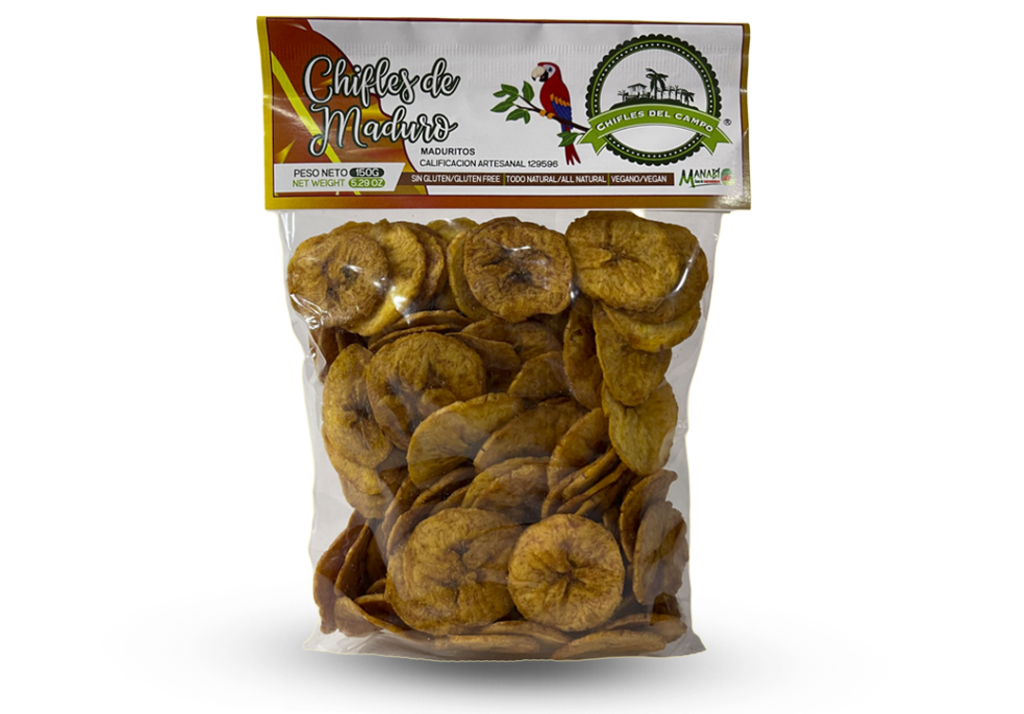 CHIFLE DE PLATANO MADURO CORTE REDONDO 150G - Chifles Del Campo